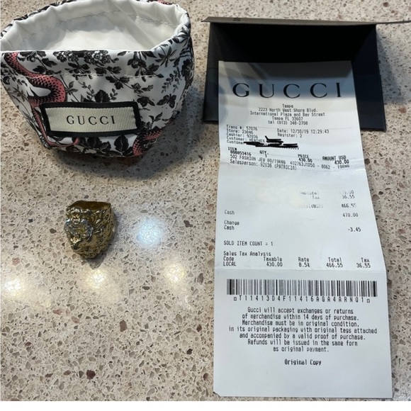 Gucci | Accessories | Unisex Gucci Lion Head Ring A Gucci Lion Head ...